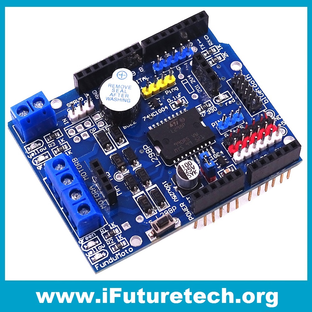 L298P MOTOR SHIELD BOARD FOR ARDUINO - iFuture Technology