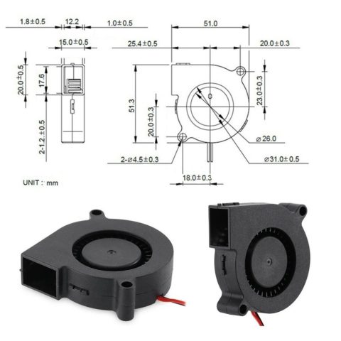Buy 12V 5015 DC 3D PRINTER VORTEX TURBO COOLING FAN | iFuture Technology