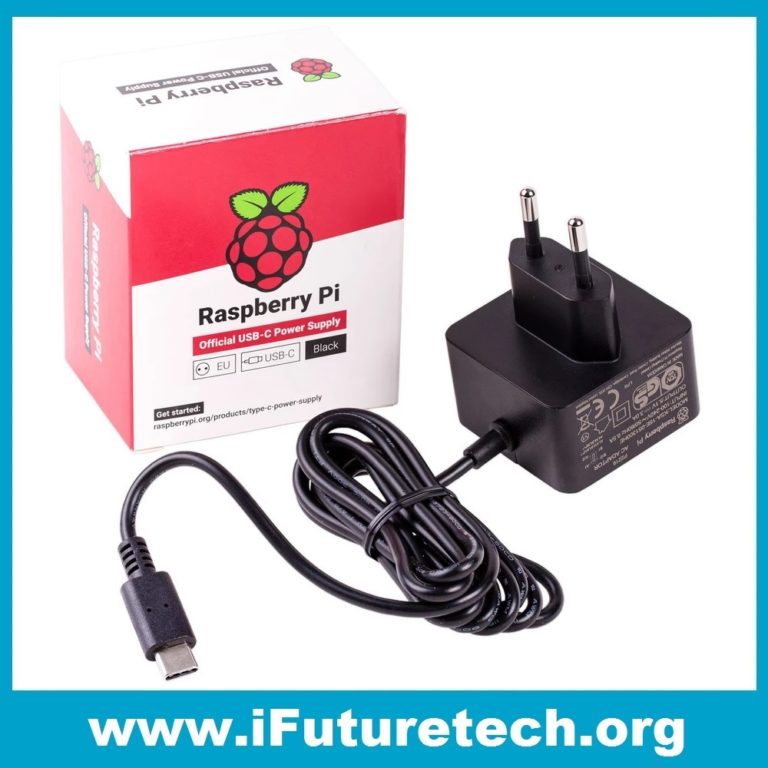 OFFICIAL EU RASPBERRY PI 4 POWER SUPPLY (5.1V 3A) - iFuture Technology
