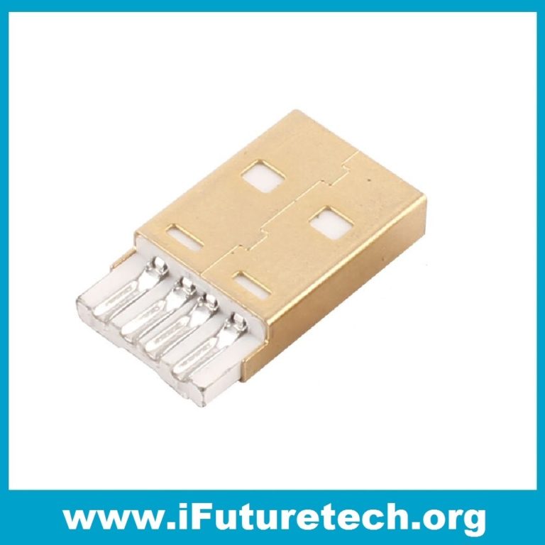 Solder Type USB 2.0 A Male 4-Pin Male Socket Connector - iFuture Technology