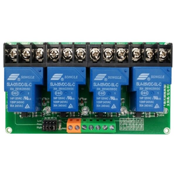 4 CHANNEL 30A 5V HIGH AND LOW LEVEL TRIGGER RELAY MODULE - iFuture ...