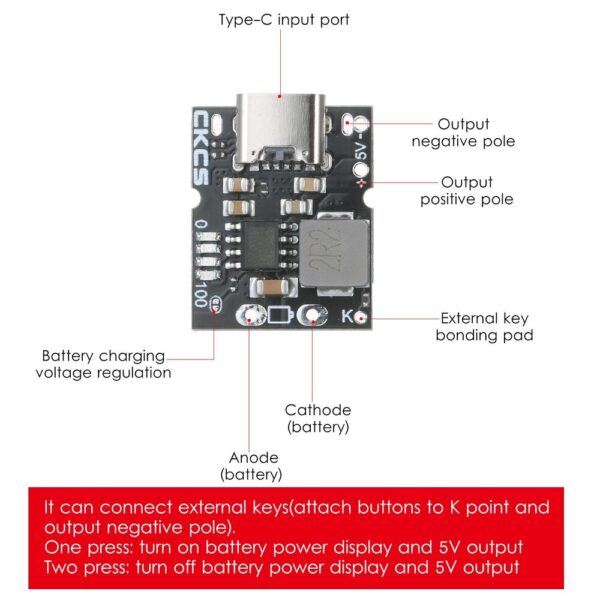 TYPE-C USB 5V 2A BATTERY CHARGING DISCHARGING BOOST MODULE - iFuture ...