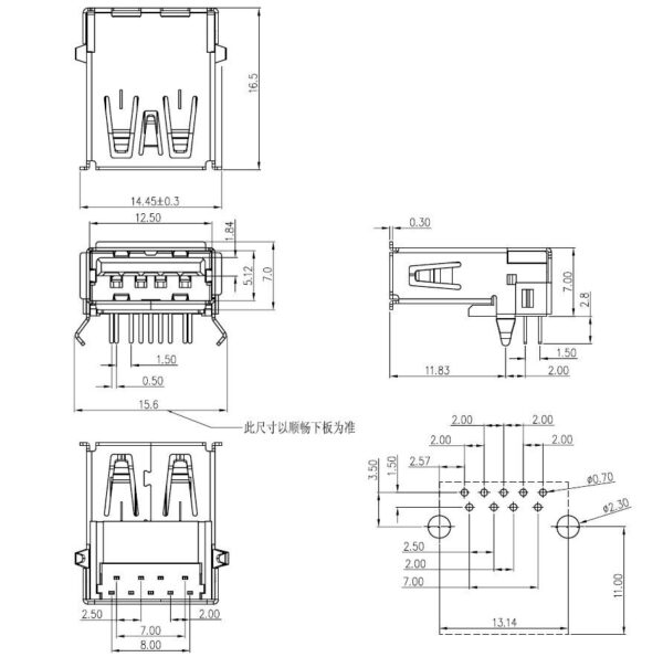 USB 3.0 TYPE A Female 9 Pin Right Angle PCB Mount - iFuture Technology