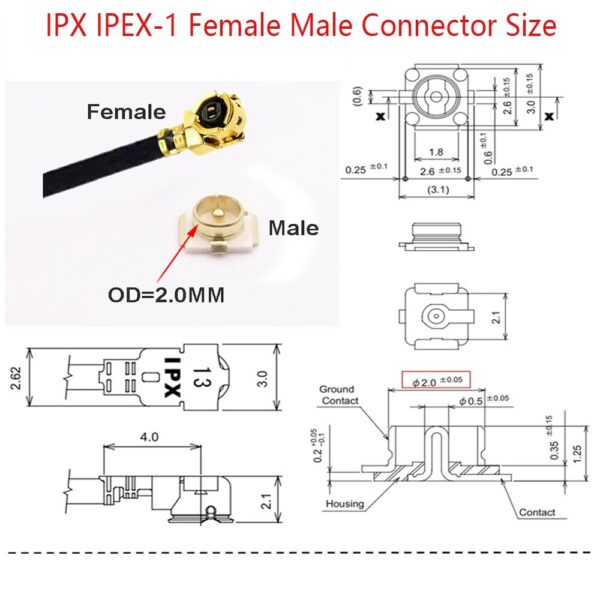 IPEX IPX UFL CONNECTOR – MALE - iFuture Technology