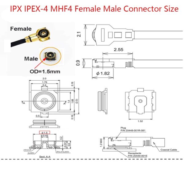 IPX4 IPEX4 UFL CONNECTOR – MALE - iFuture Technology